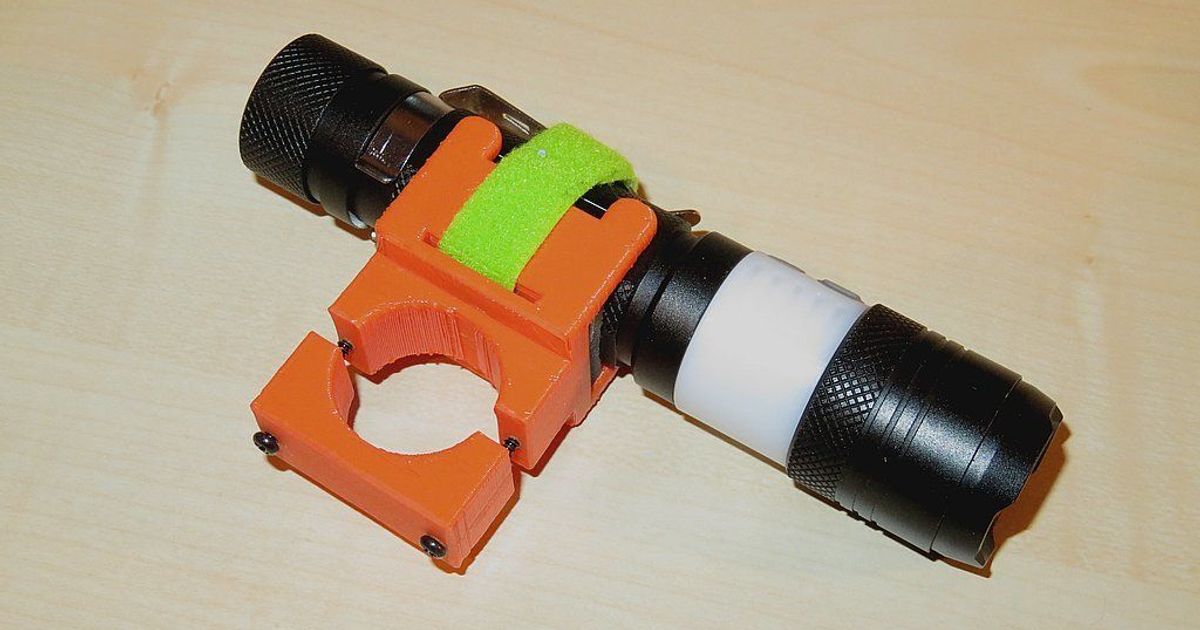 Bicycle holder for LED flashlight by 3D-Muc | Download free STL model ...