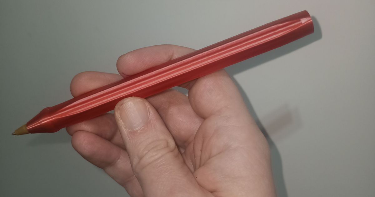 Pen with grooved grip (BIC) by PiotrRago | Download free STL model ...