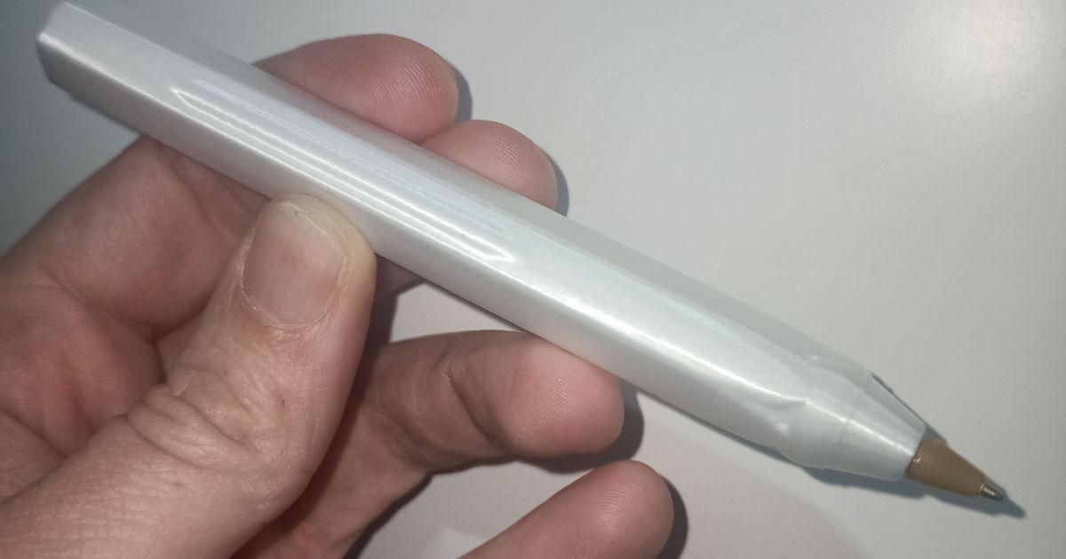 Pen with Grooved Grip (BIC) 2 by PiotrRago | Download free STL model ...