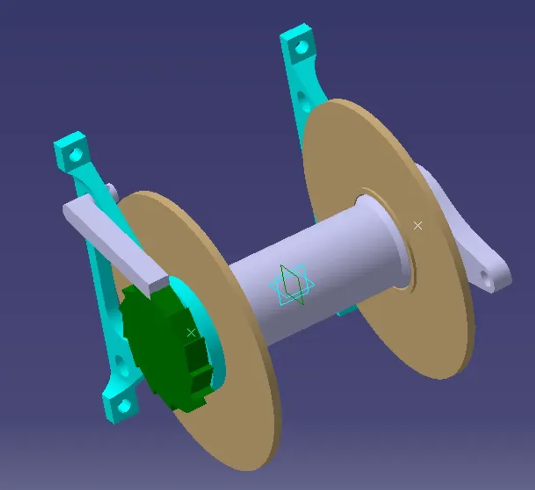 Manual reel with brake by c3poSAW | Download free STL model ...