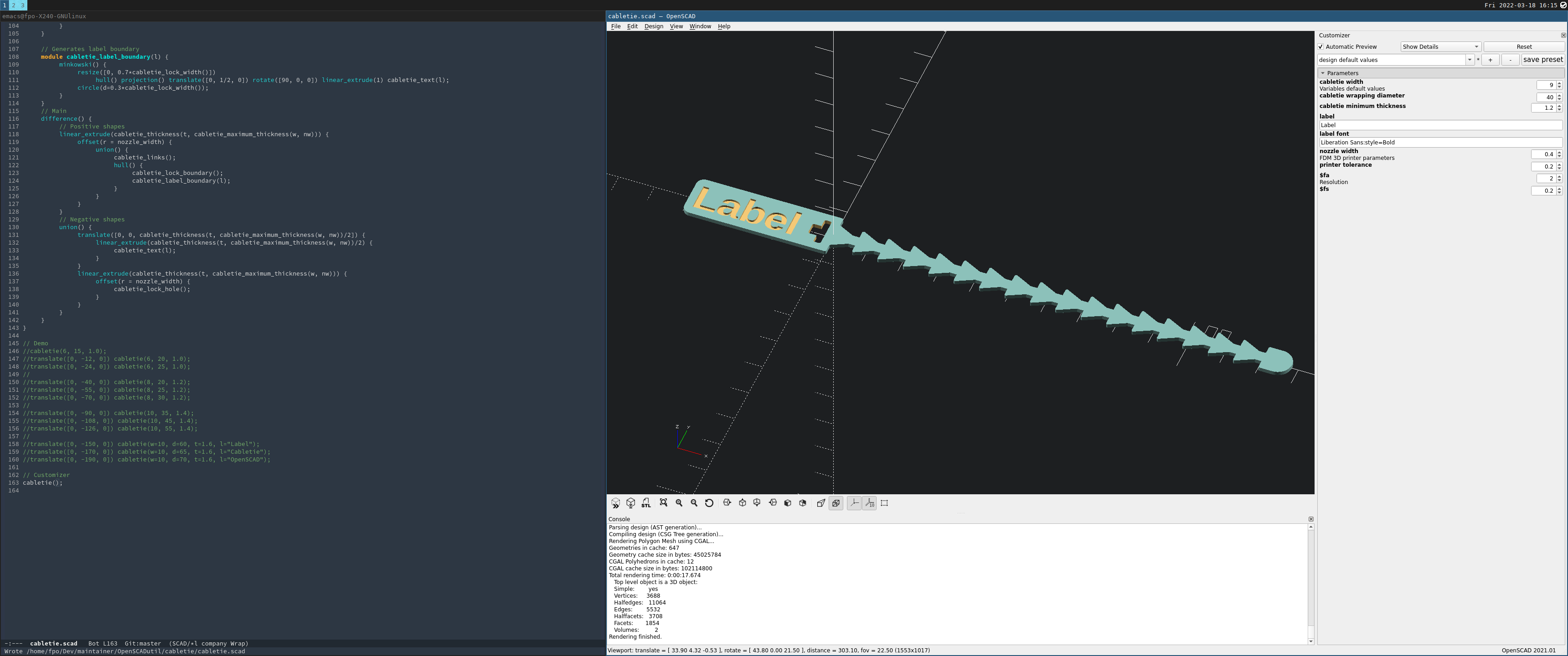 Identification cable ties generator by franpoli | Download free STL ...