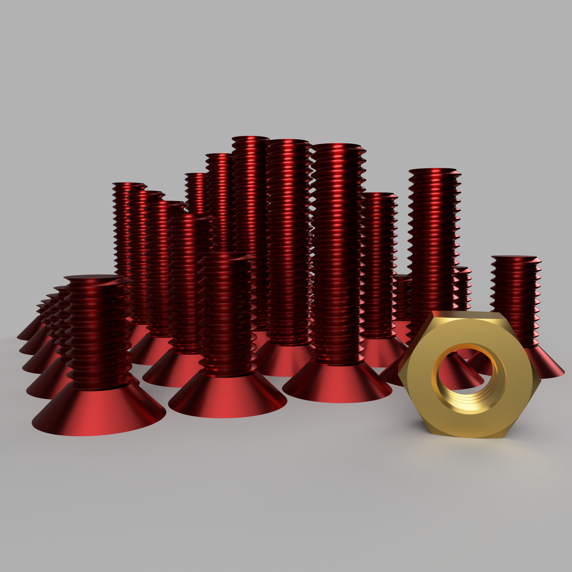 M2 Conical Screws (Hex head) and nut 2mm-27mm by Nikolica | Download ...