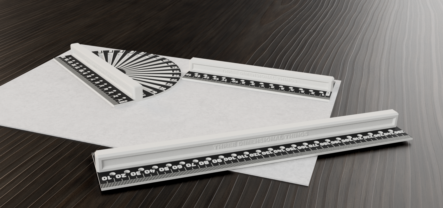 15cm and 25cm Rulers and Protractor by Peter Martin | Download free STL ...