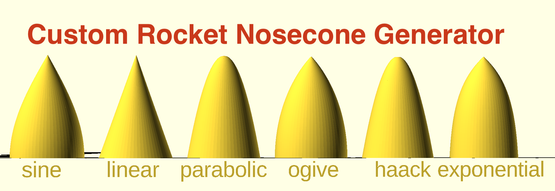 Custom Nose Cone Generator by Ross Gunderson | Download free STL model ...