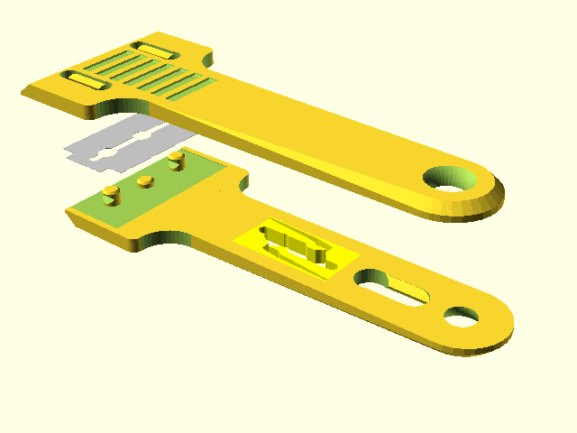 Retractable double-edge razor blade scraper by Anachronist | Download ...