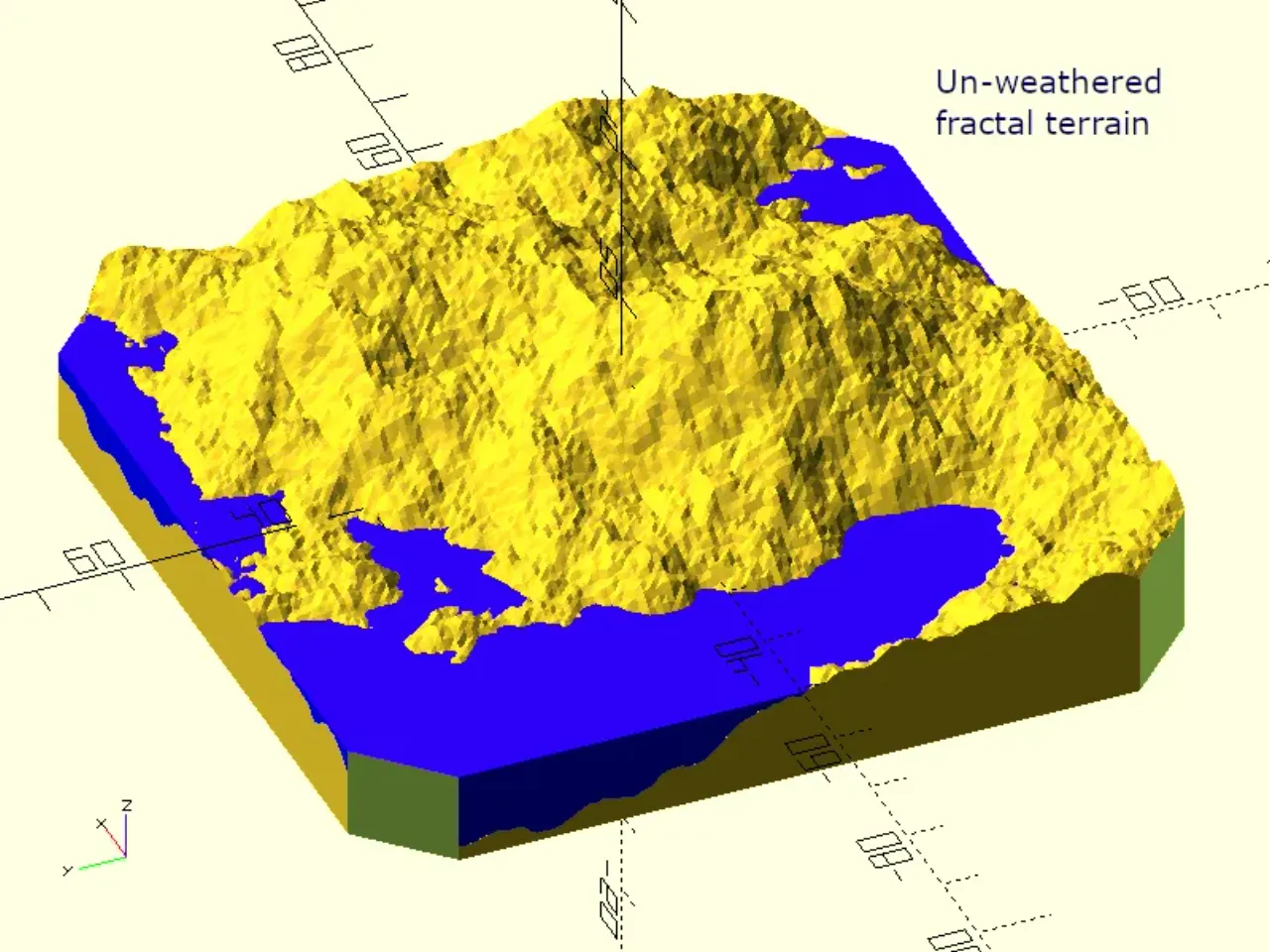 Procedural weathered fractal terrain in OpenSCAD by Anachronist | Download free STL model ...