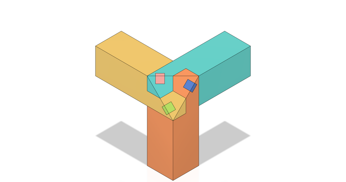 3Dprint friendly 3-Way Joint with dowel pins by darko.straus | Download ...