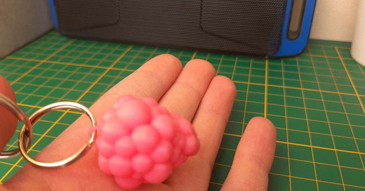 Raspberry keychain / necklace by Mac-lab 3d printing | Download free ...