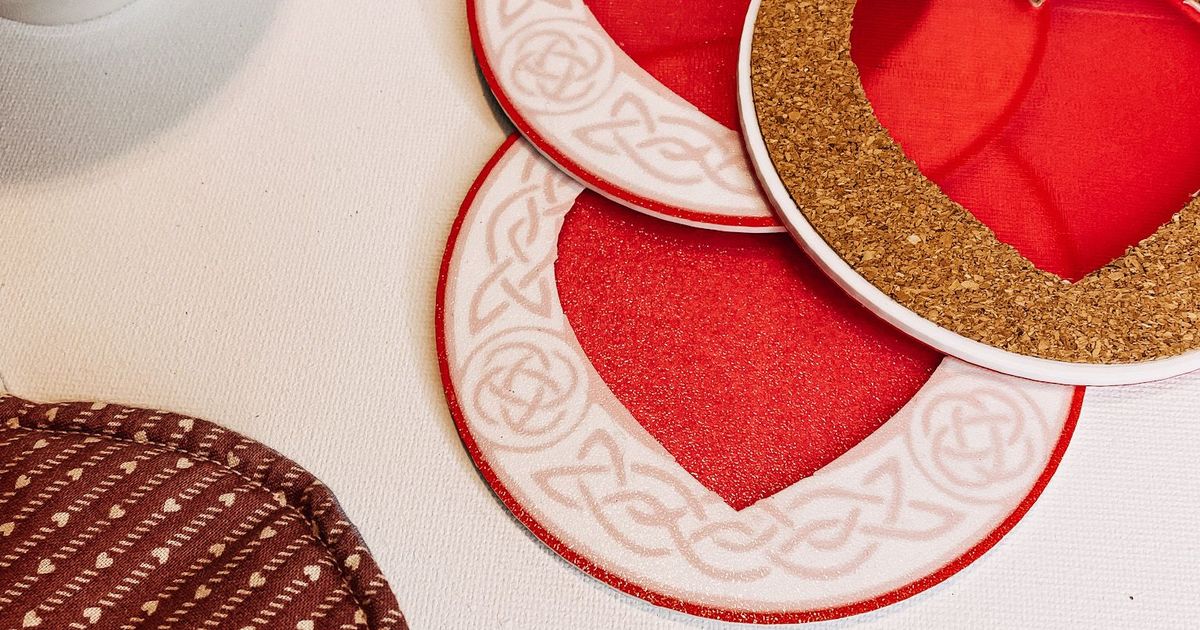 Valentine's Day Heart Coaster by Onegun | Download free STL model | Printables.com