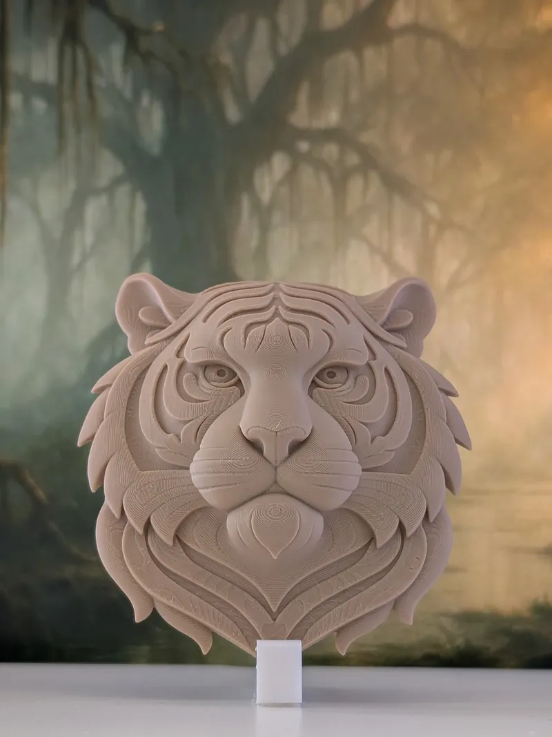 Tiger Head – Ready-to-Hang Wall Sculpture by yap | Download free STL ...