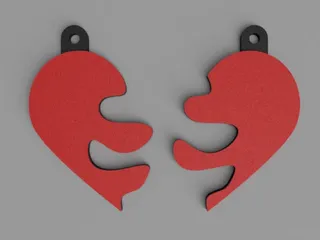 Heart Love keychain for couples by mcko | Download free STL model ...
