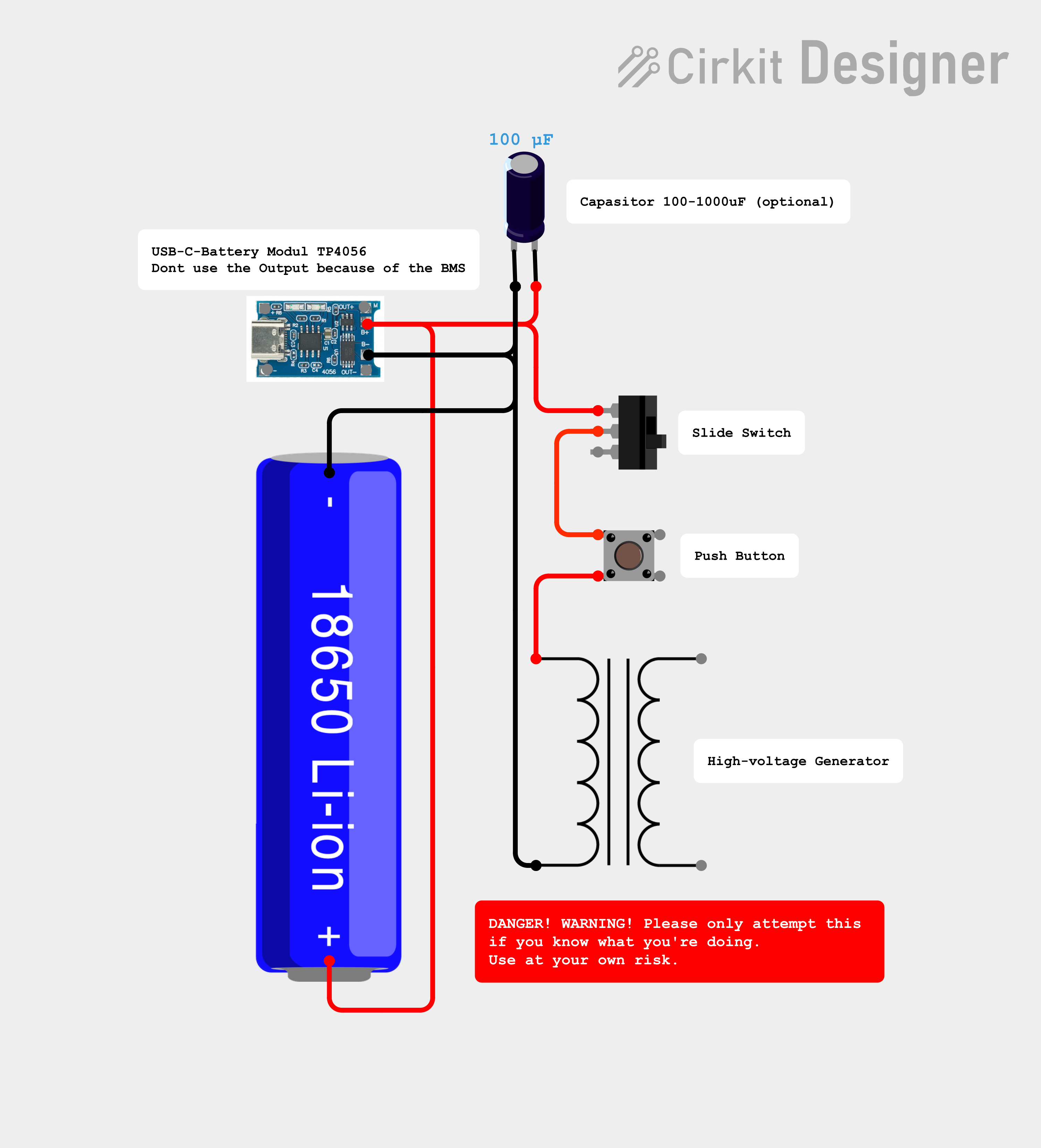 DIY Small Powerful Taser 400kV with USB-C & 18650 battery (Only about 6 ...