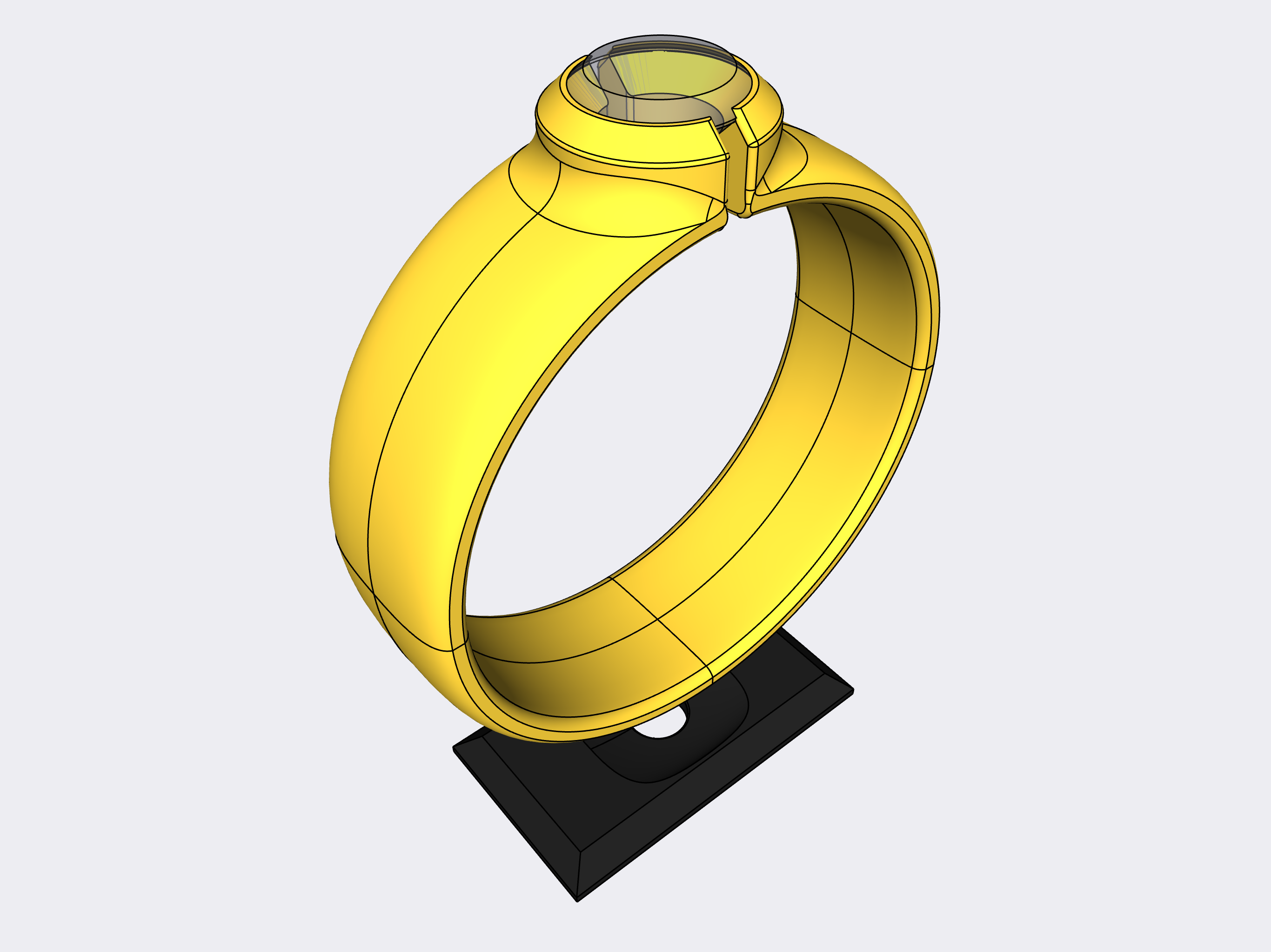 Giant Diamond Ring (with stand) by ClearMindCasting | Download free STL ...