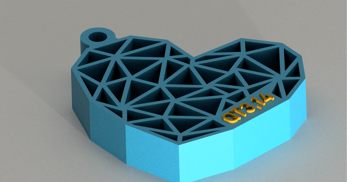 Heart Keychain Polygon Cutie Pie (QT 3.14) by Freddy | Download free ...