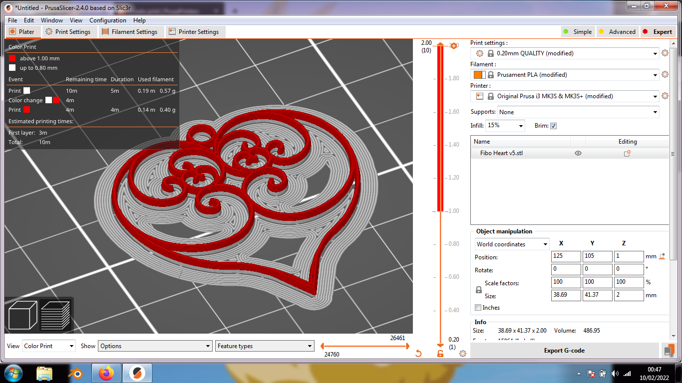 Fibonacci Heart Pendant by M4NU | Download free STL model | Printables.com