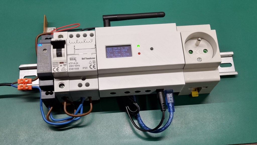 DIN rail case for EmonTX v3 with EmonESP and OLED display (SH1106). by ...
