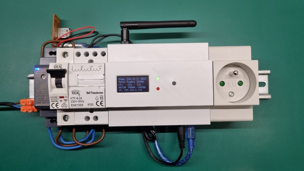 DIN rail case for EmonTX v3 with EmonESP and OLED display (SH1106). by ...