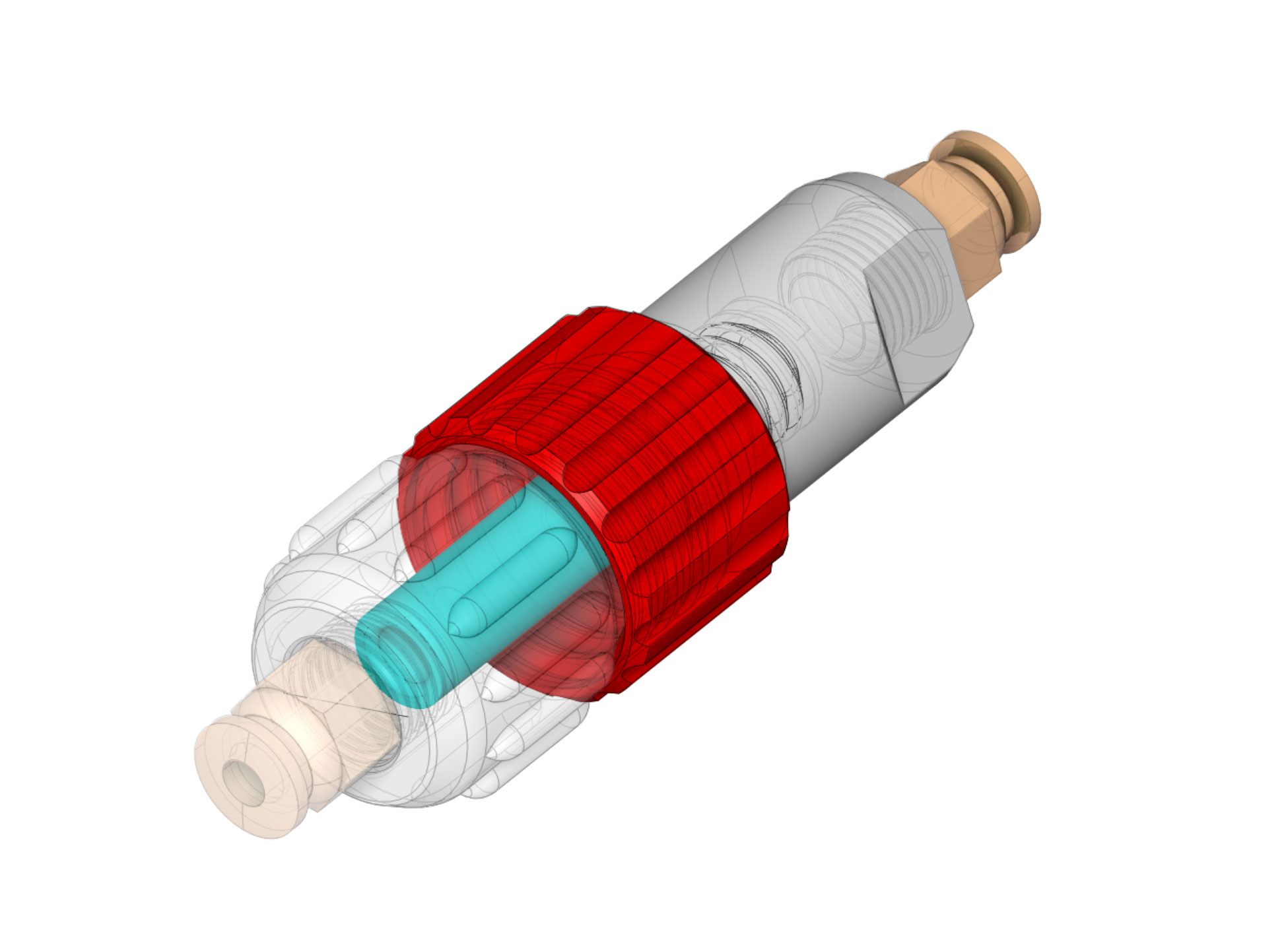 Bowden Tube Coupler using PC4-M10 Pneumatic Fittings por MyStoopidStuff ...
