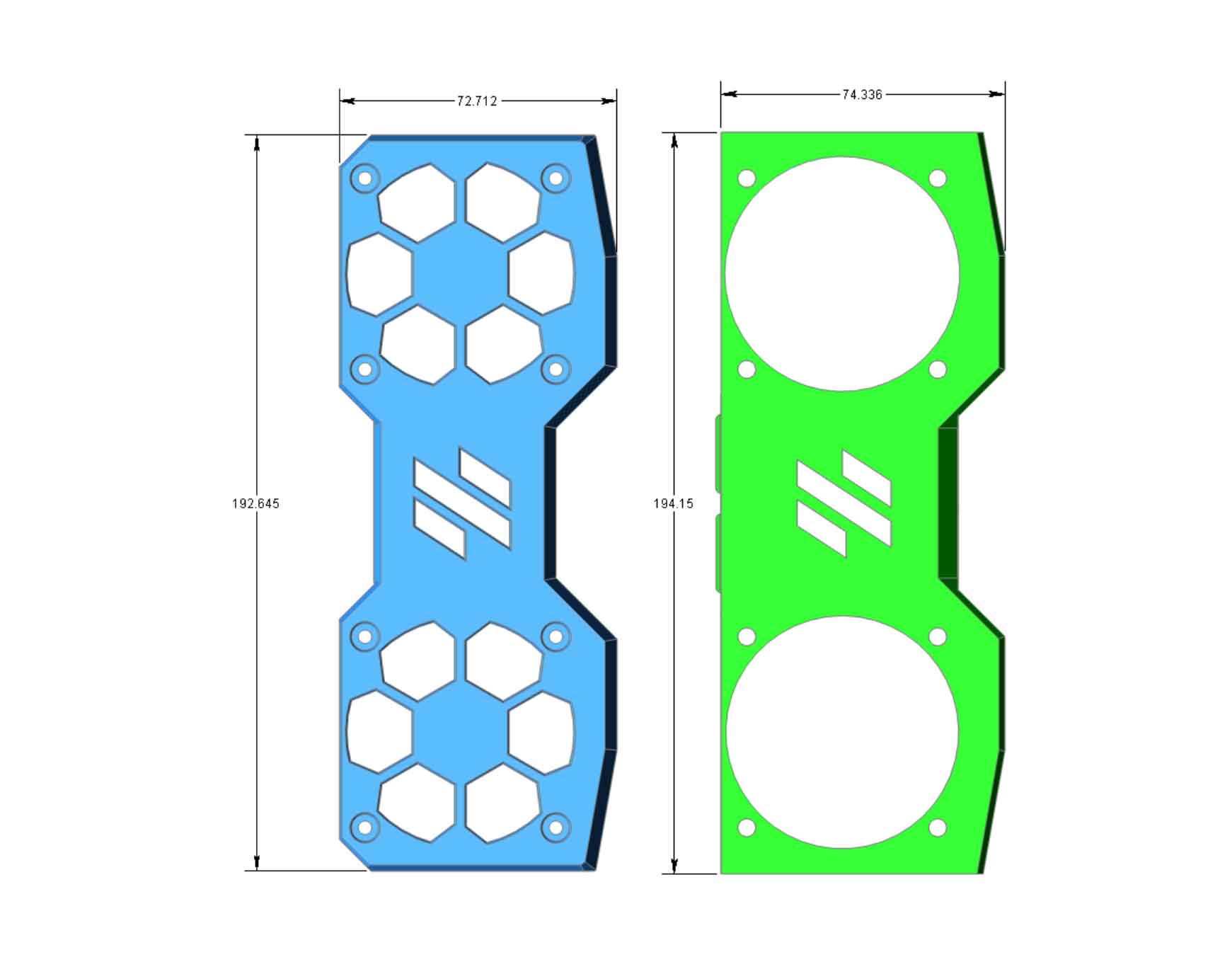VORON 2.4 G2XL Stealth Skirts 350 - Cheese Grater & Hexagon (tighter ...