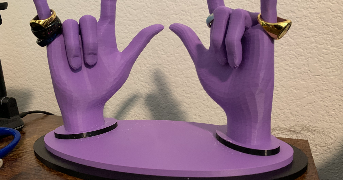 I Love You ASL Hand Ring Holder Stand Altar by mchzs | Download free ...