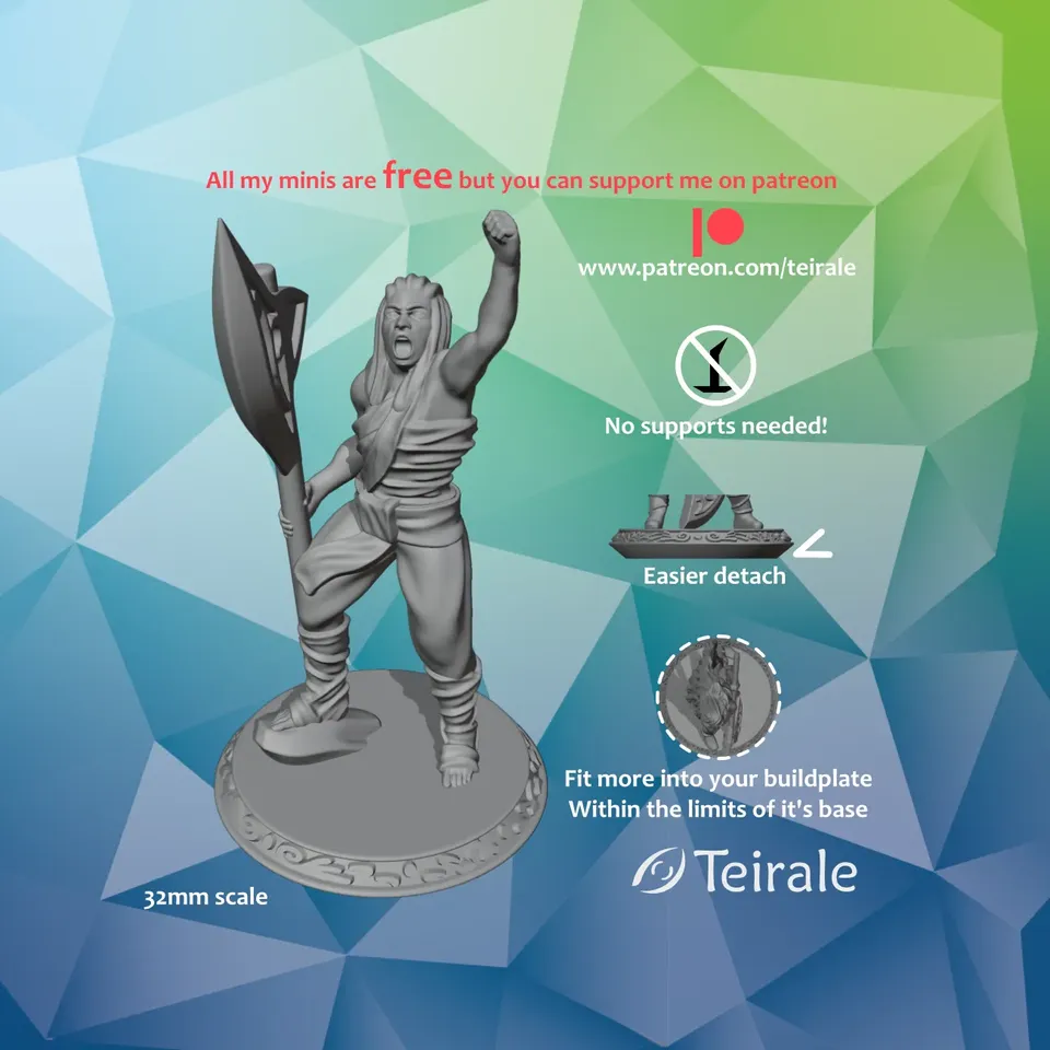 (32) Barbarian Elf - Gender Neutral - No supports needed by Teirale ...