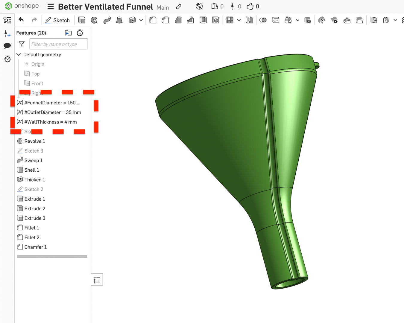 BETTER VENTILATED FUNNEL - PARAMETRIC by Peter H | Download free STL ...