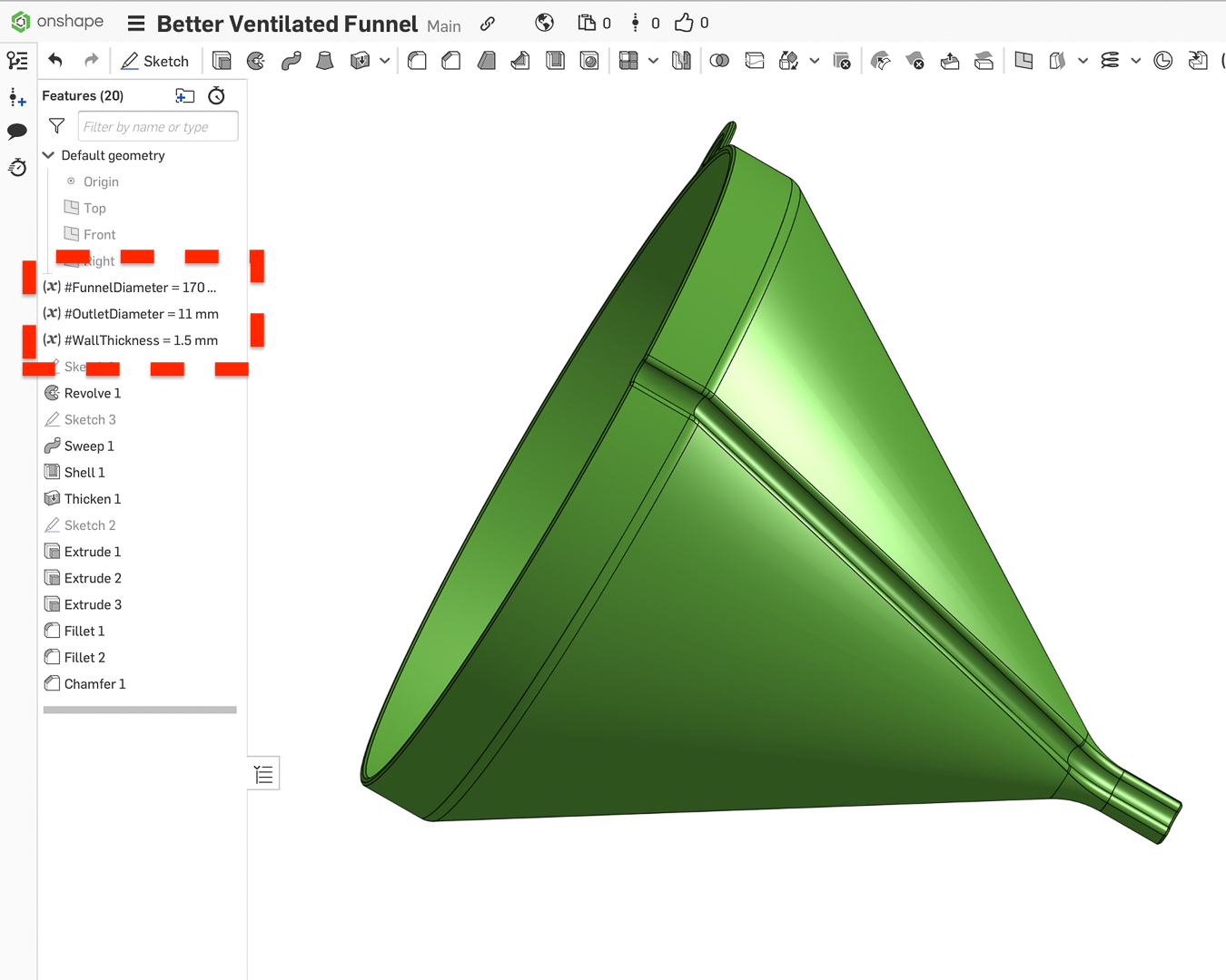 BETTER VENTILATED FUNNEL - PARAMETRIC by Peter H | Download free STL ...