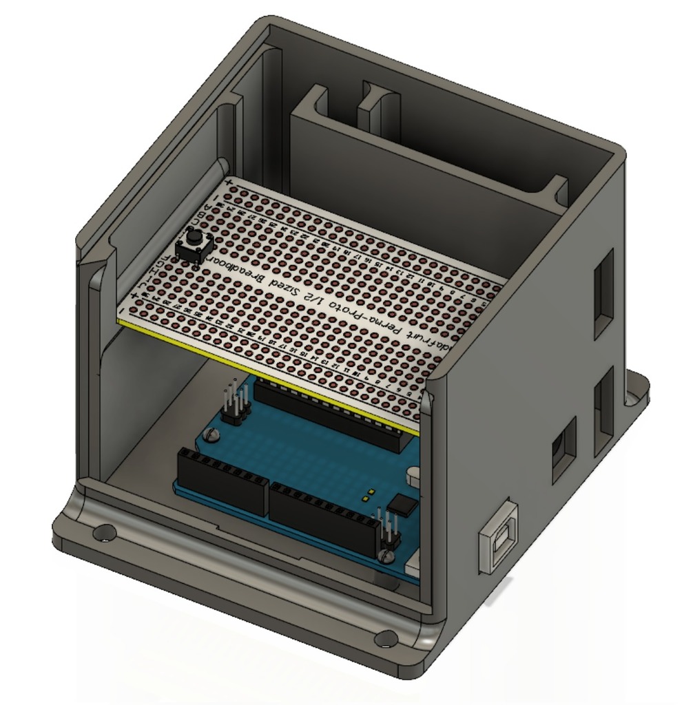 Snap Together Case Arduino Uno + Adafruit 1/2 perma proto board by ...