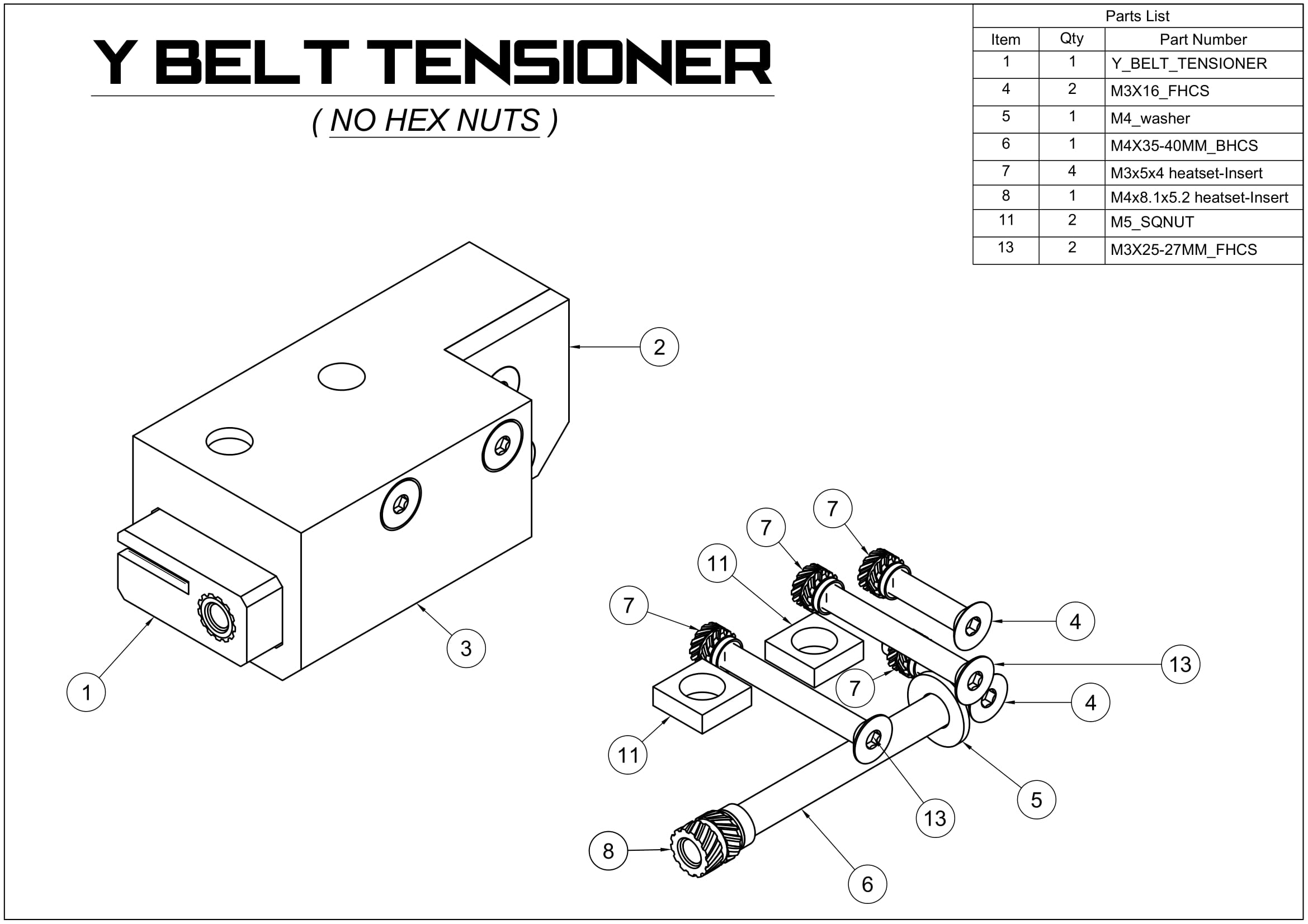 Y Axis belt tensioner (Mod) by Squirrelbrain | Download free STL model ...