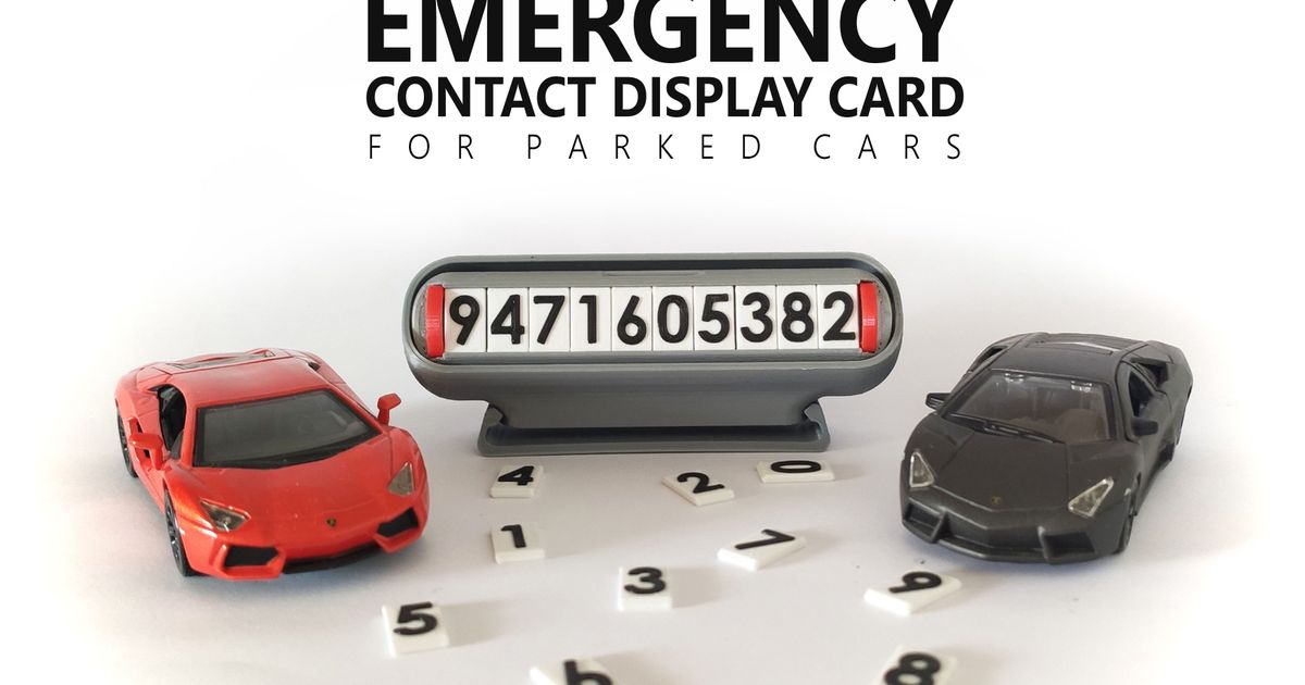 Emergency Contact Display Card by occupied_brain | Download free STL ...