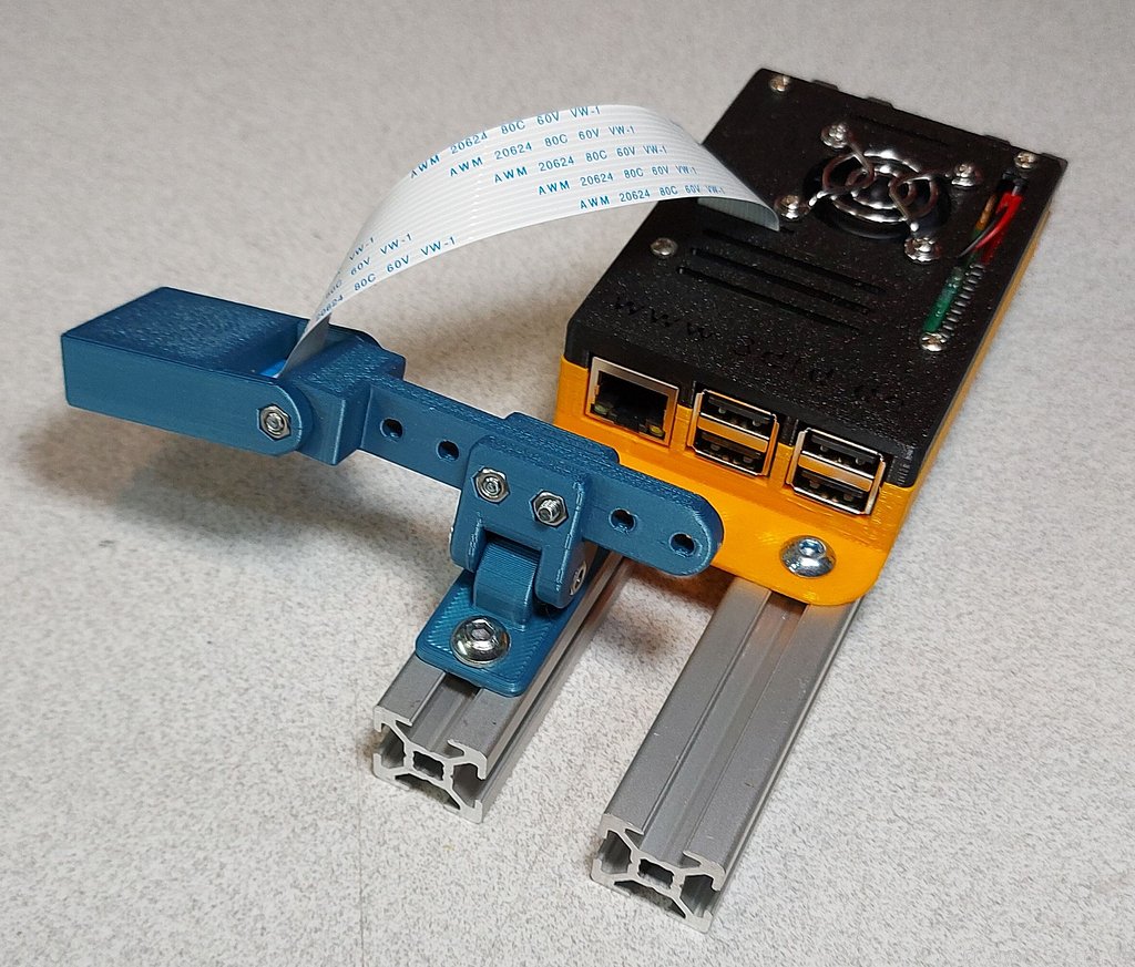 PiCam Case with joint to rotate, mounting on aluminum profile by 3D-Muc ...