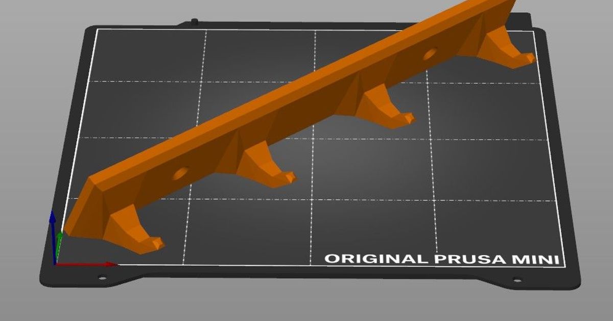 Simple 4 hook hanger by Grafit | Download free STL model | Printables.com