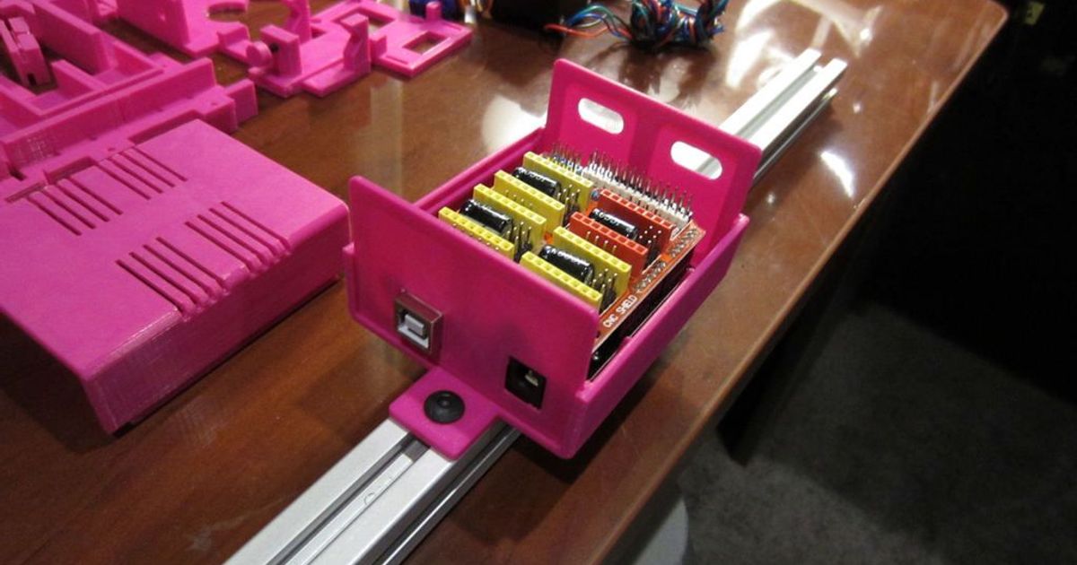 Arduino Uno CNC Case for DrawBot or 2020 Extrusion by Plexi | Download ...