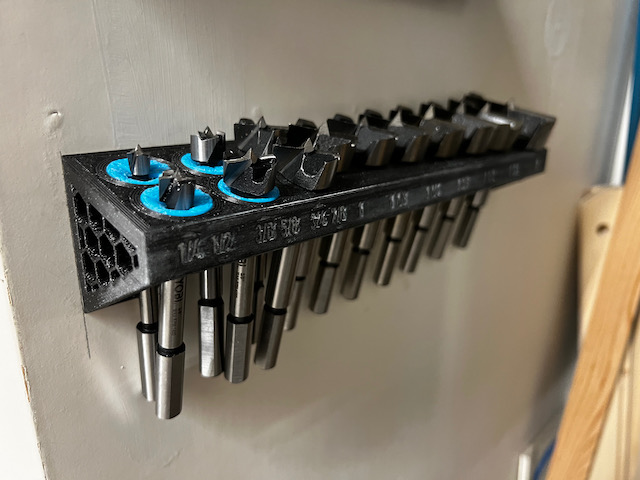 Compact Wall Mounted Forstner Bit Holder by toddanglin | Download free ...