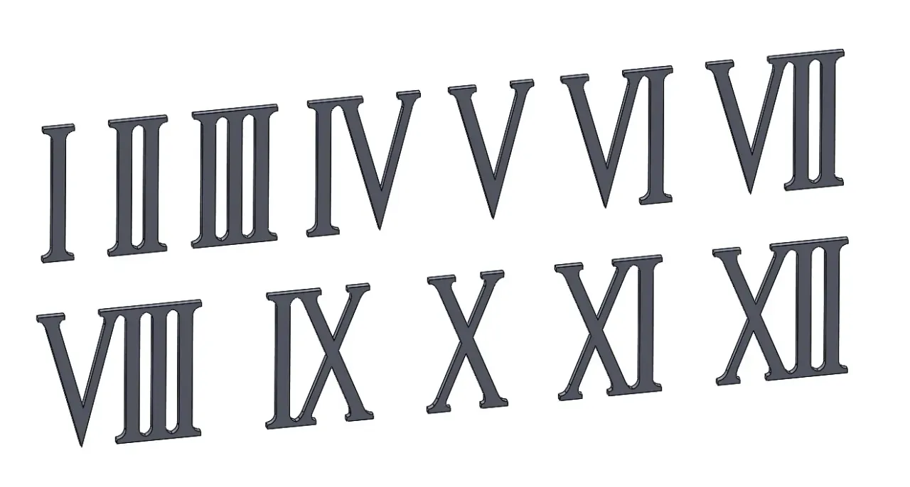 Clock Numbers - Roman Numerals by Džino | Download free STL model ...