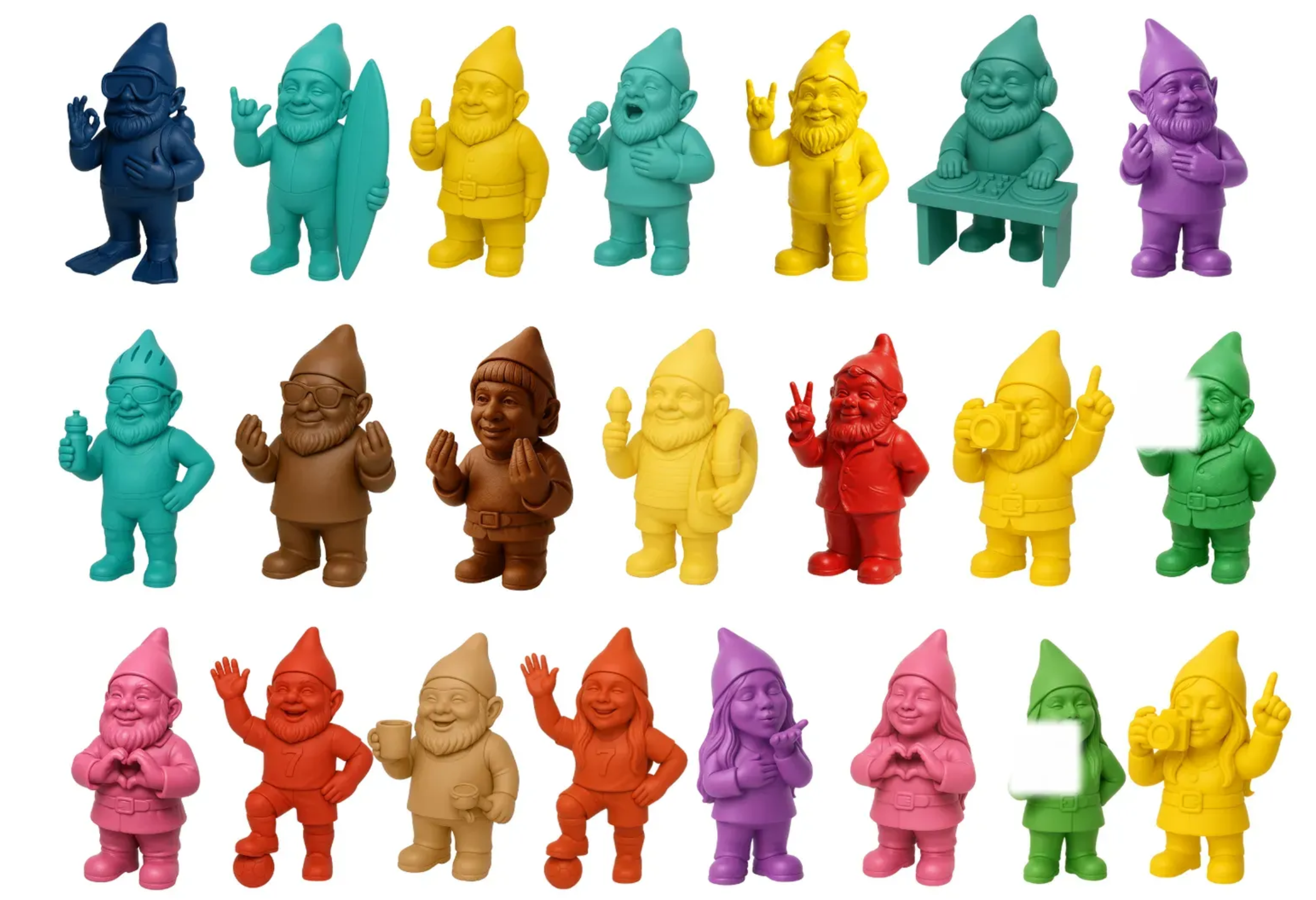 Middle Finger Garden Gnomes by rowertg | Download free STL model ...