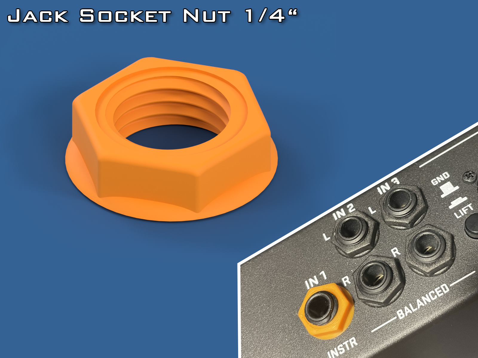 Jack Socket Nut 1/4" (6.35mm) by Filip Honzárek | Download free STL ...