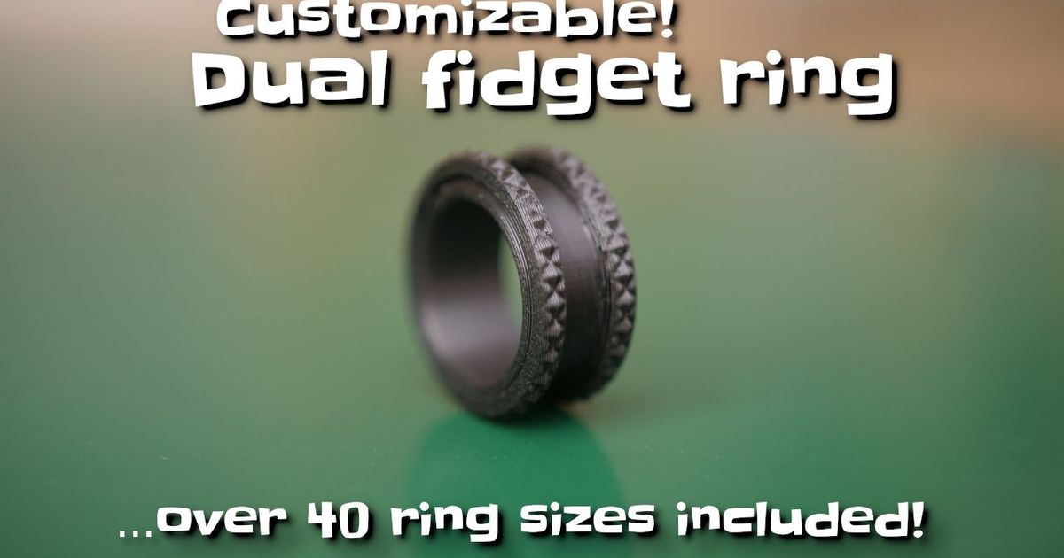 Print-in-place dual fidget ring by Makkuro | Download free STL model ...