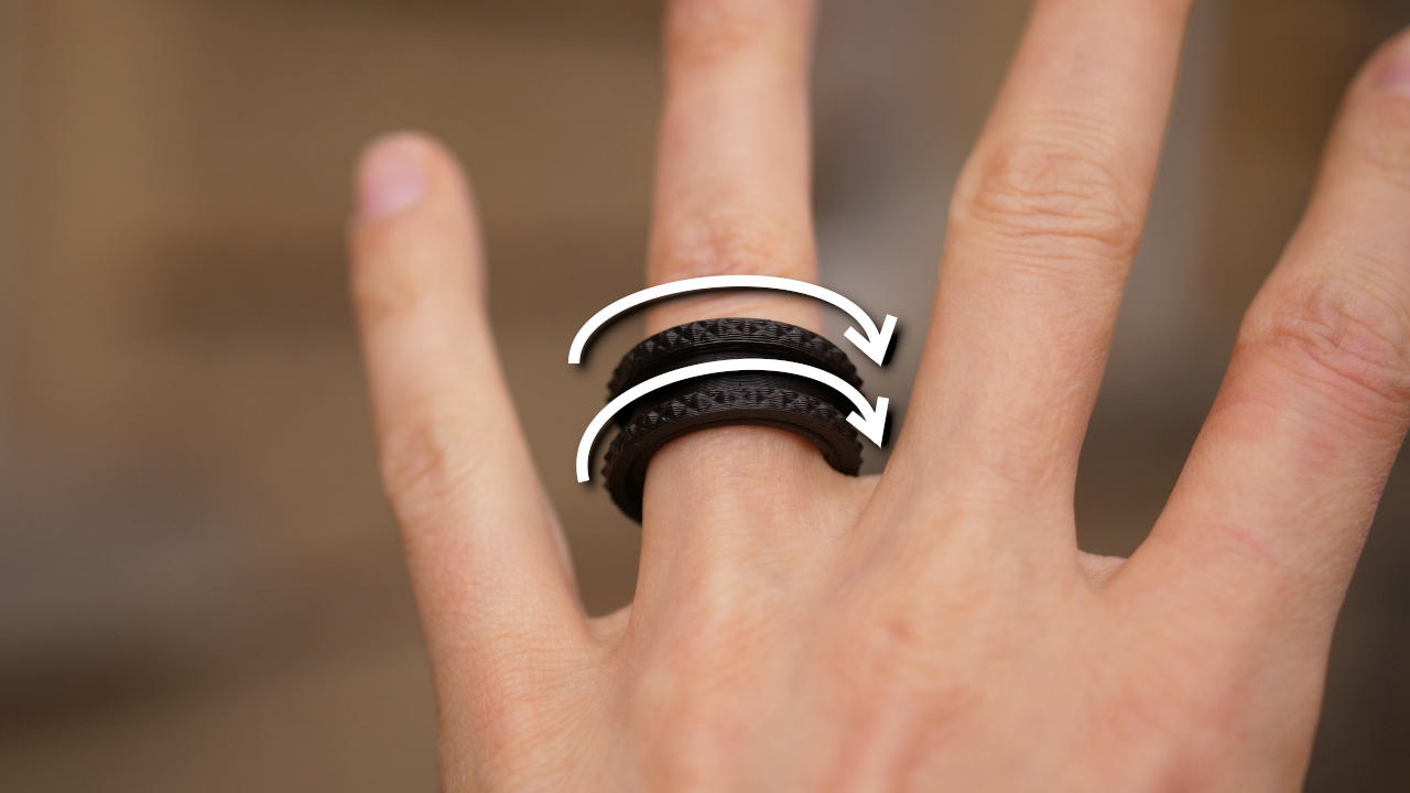 Print-in-place dual fidget ring by Makkuro | Download free STL model ...