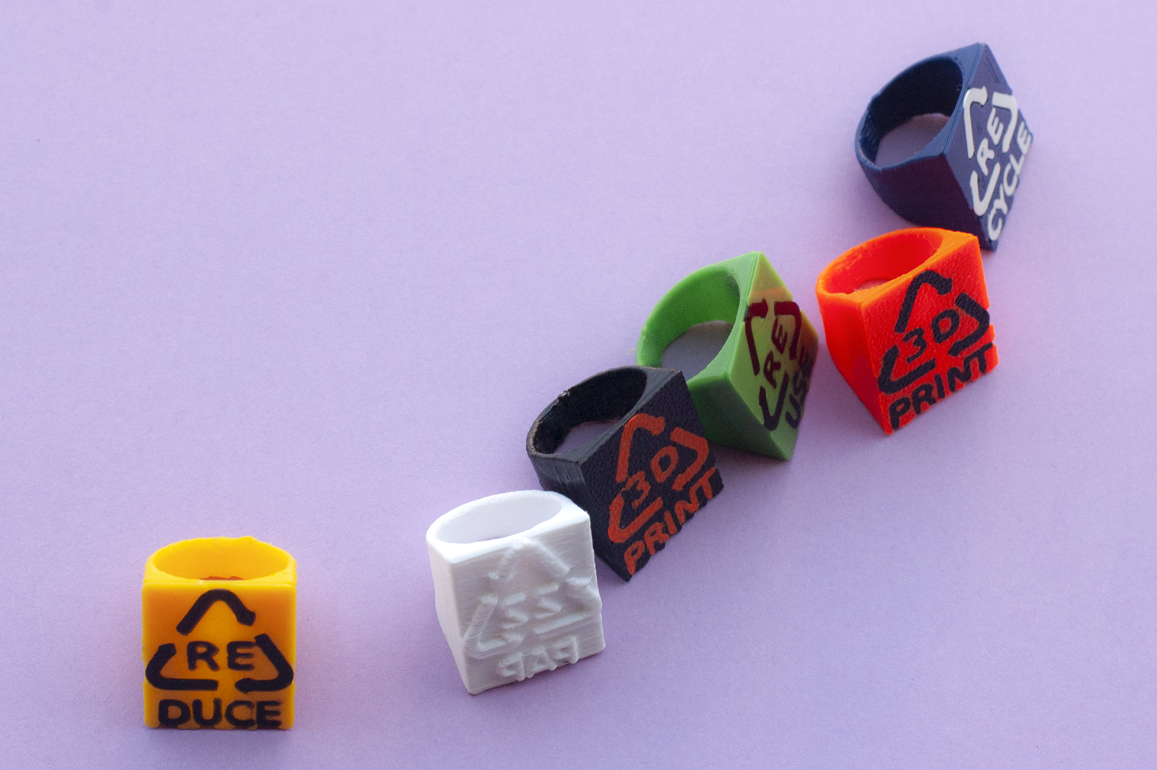 Customizable recycling symbol rings: Signet, embossing and engraving by ...