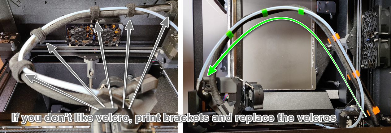 Prusa CORE One Swing Arm Cable/PTFE Brackets instead of the inelegant ...