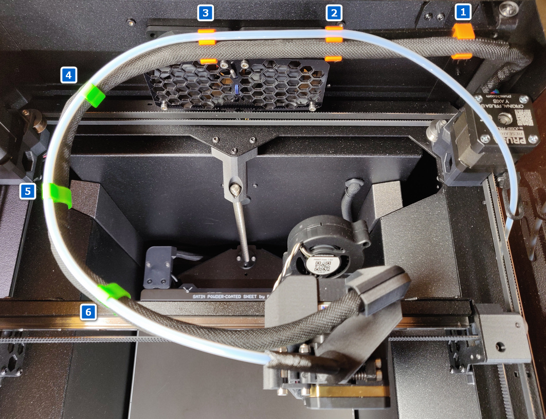 Prusa CORE One Swing Arm Cable/PTFE Brackets instead of the inelegant ...