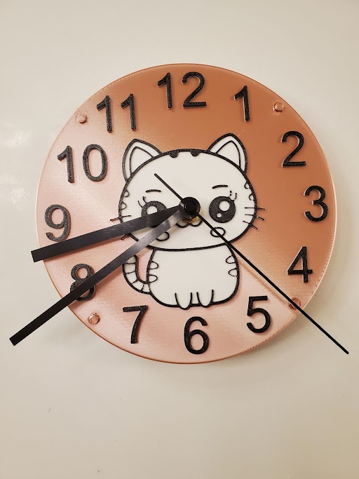 Cute Cat Wall Clock by ATXMatt | Download free STL model | Printables.com