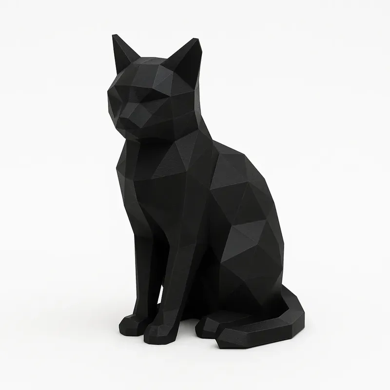 Sleeping low-poly Cat by Ochrum | Download free STL model | Printables.com
