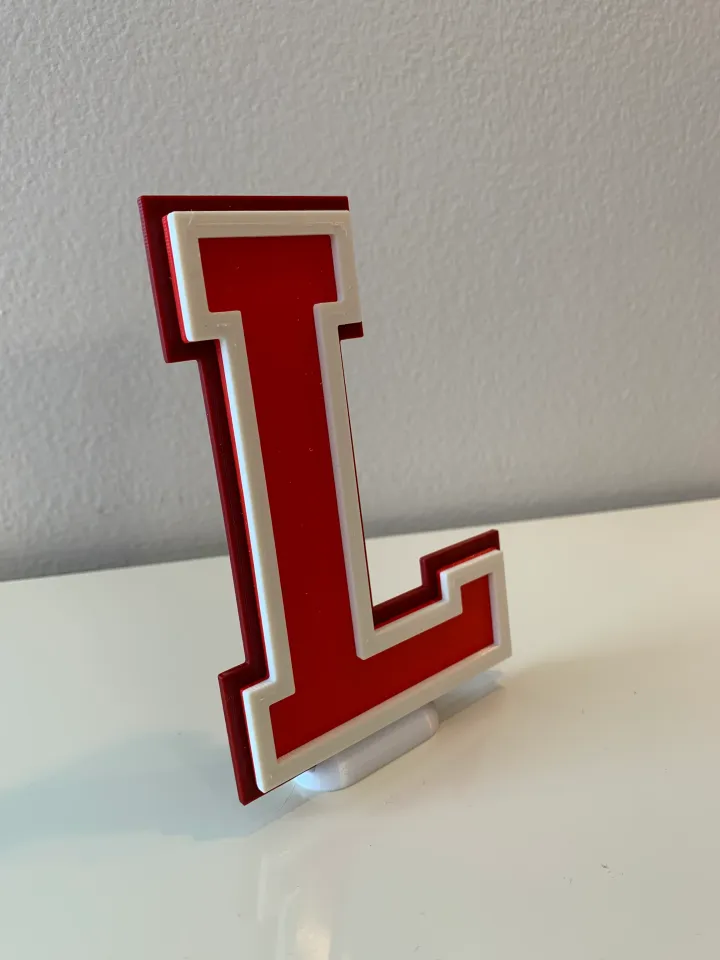 Alphabet Letter 'L' - Sport/School Colors by Art G | Download free STL ...