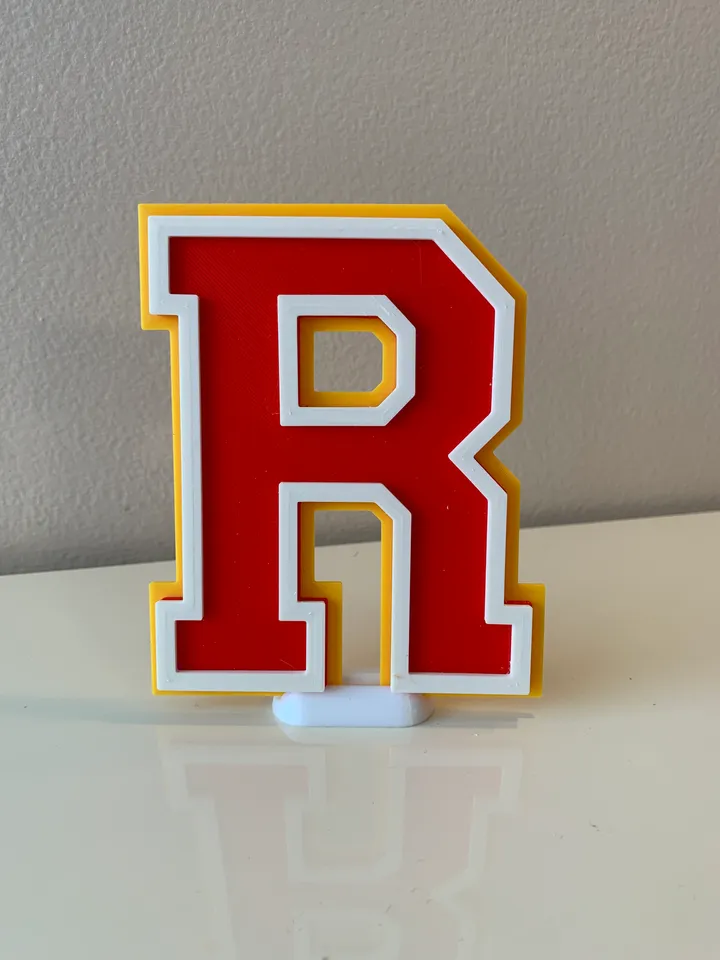 Alphabet Letter 'R' - Sport/School Colors by Art G | Download free STL ...