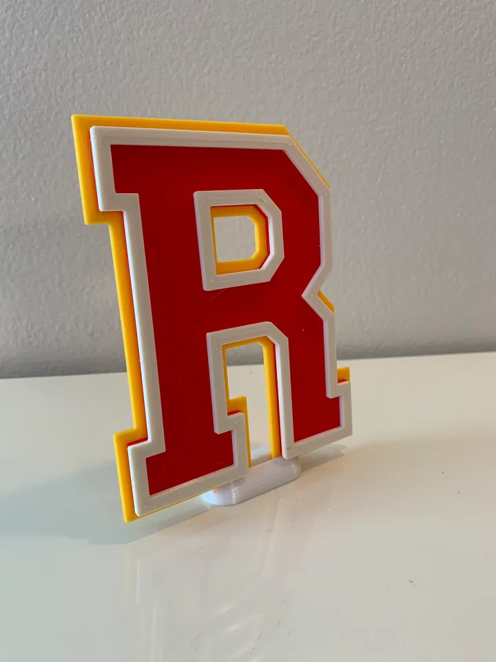 Alphabet Letter 'R' - Sport/School Colors by Art G | Download free STL ...
