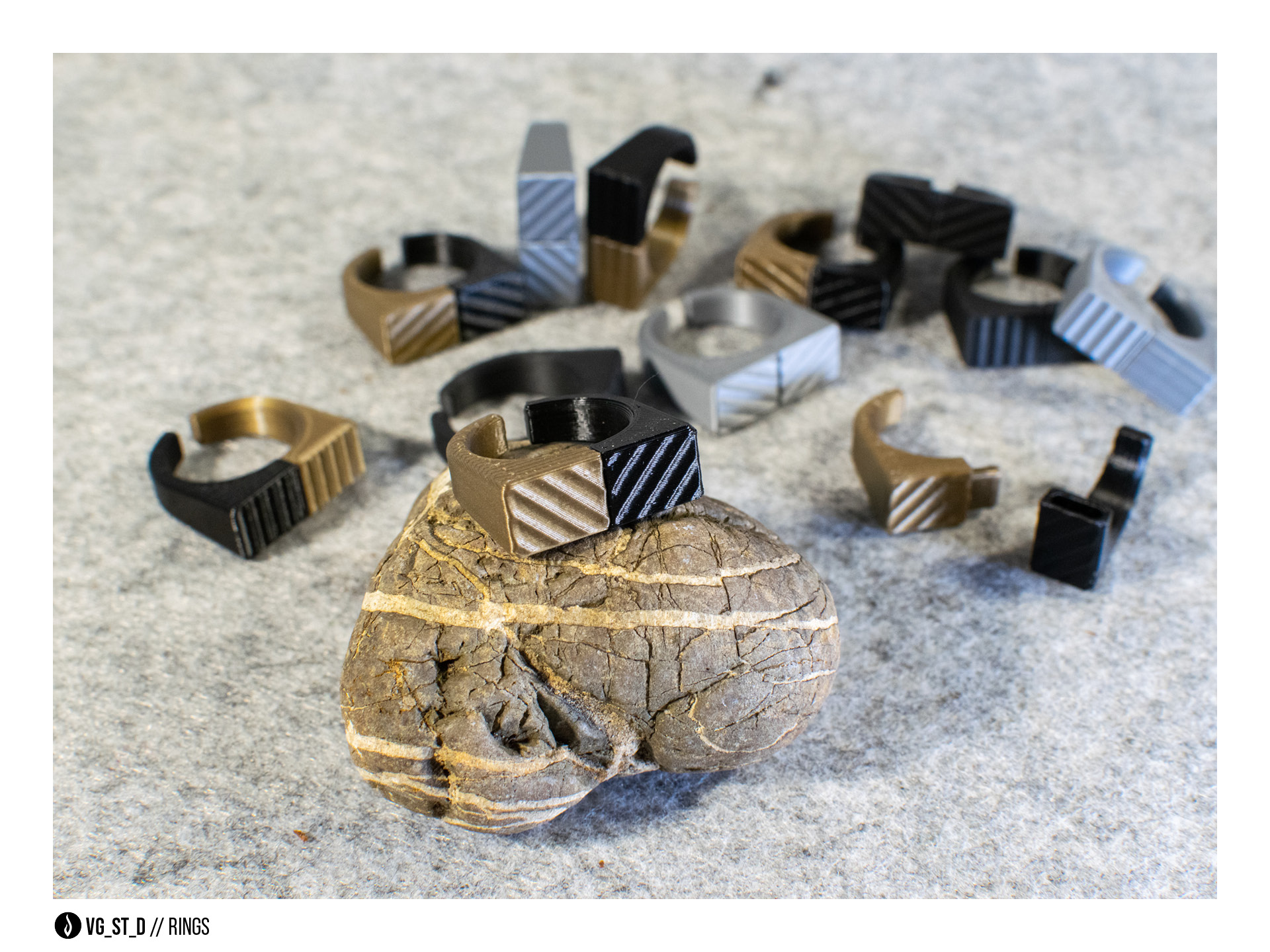 Customizable Texture Rings by VG_ST_D | Download free STL model ...