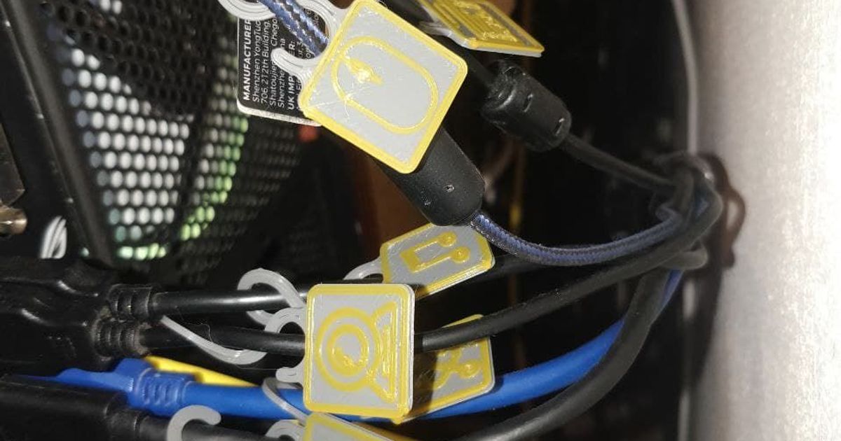 Cable Tag Set additions by Kliffom | Download free STL model ...
