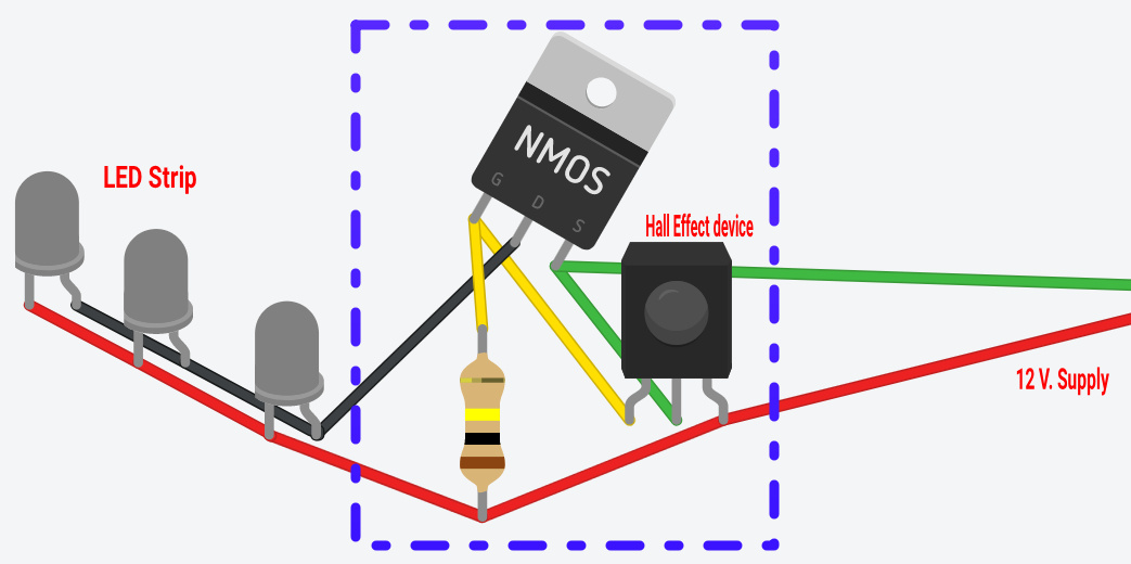 Magnetic Hall Sensor LED Strip Switch -- Light up your drawers! by ...